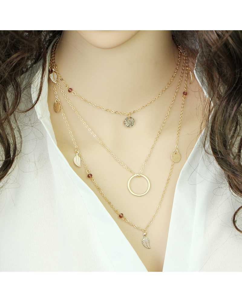 Multi Layer Leaf Chain Neck Wear :: Wowflashy.com