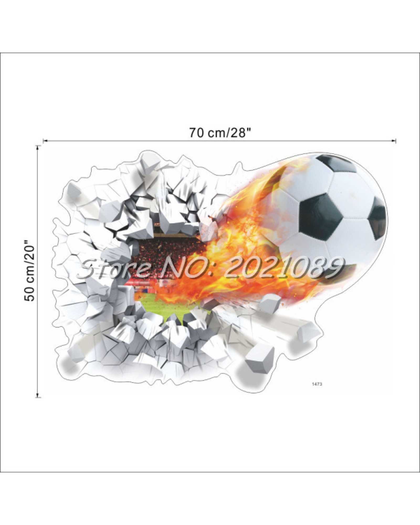 3D Soccer Wall Sticker :: Wowflashy.com