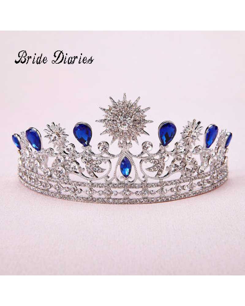 Blue Rhinestone Tiara / Crown :: Wowflashy.com
