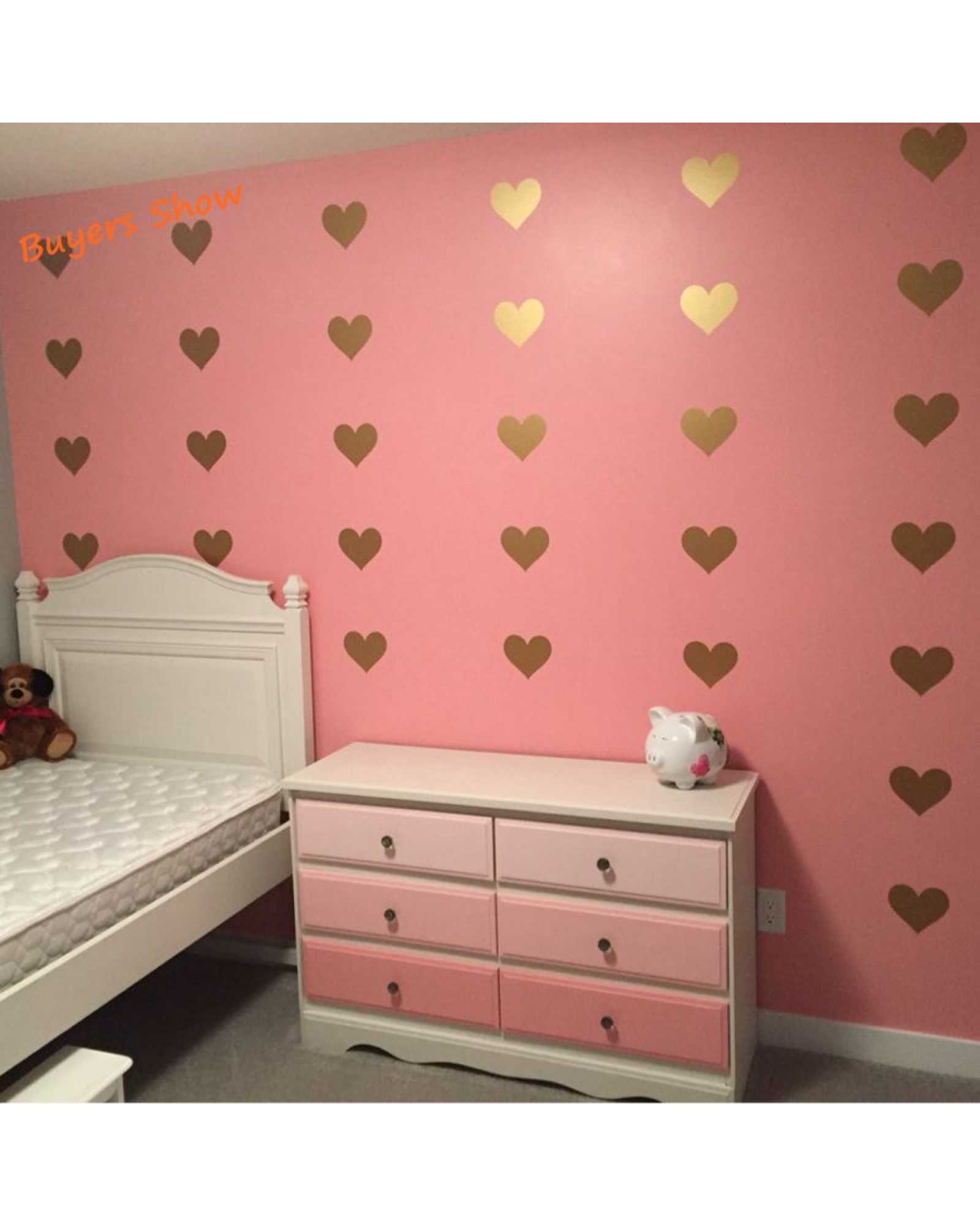 Metallic Heart Gold Wall Sticker :: Wowflashy.com