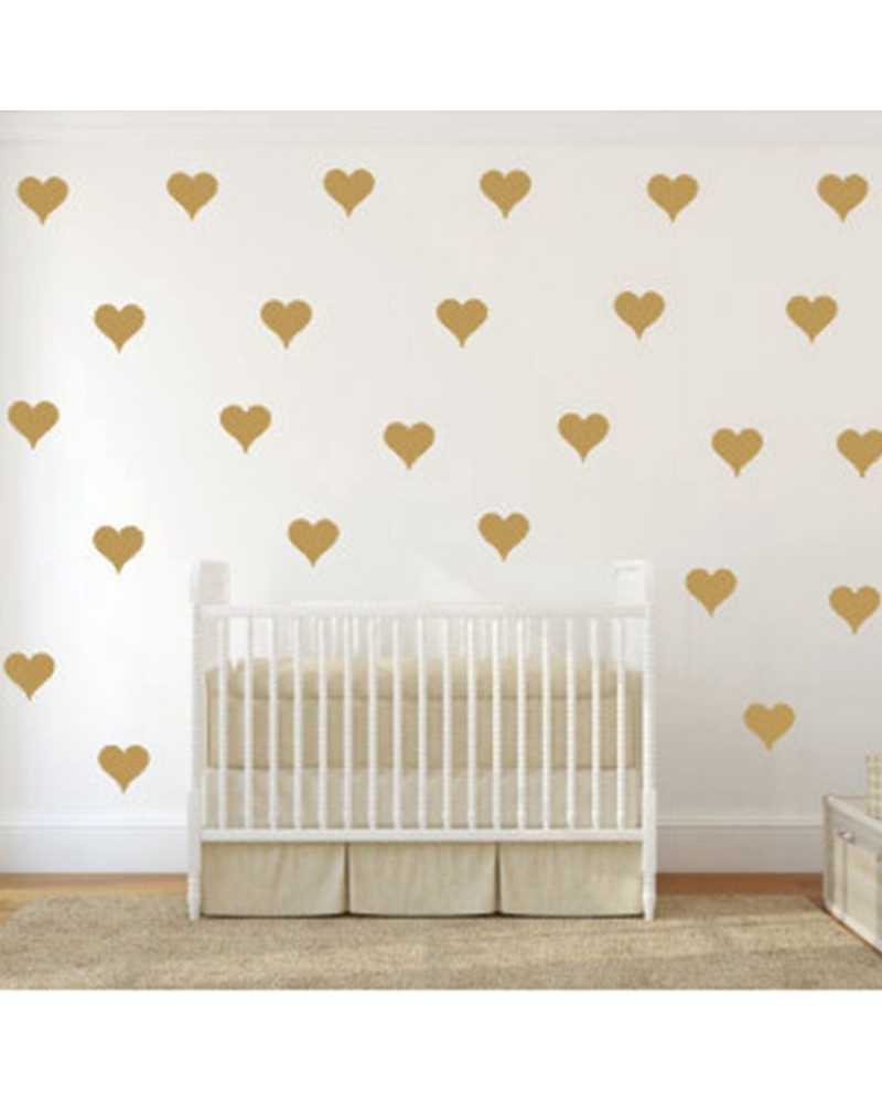 Metallic Heart Gold Wall Sticker :: Wowflashy.com