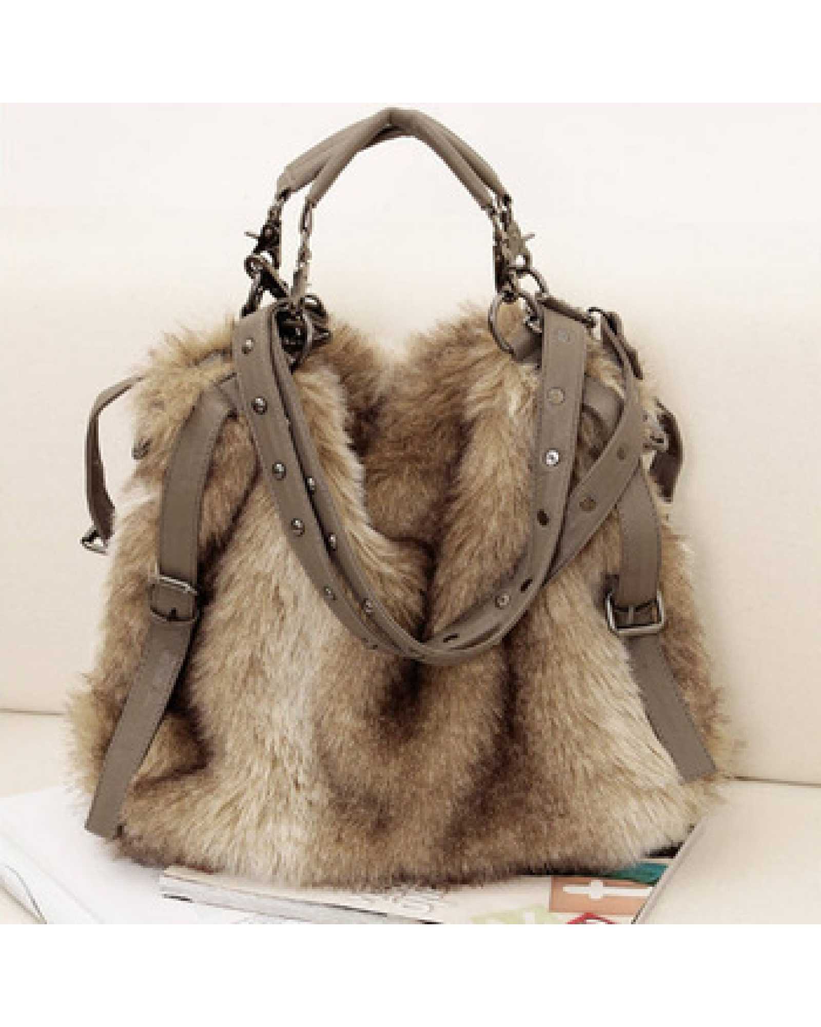 Hot And Luxury Fur Women Hand / Shoulder Bag :: Wowflashy.com